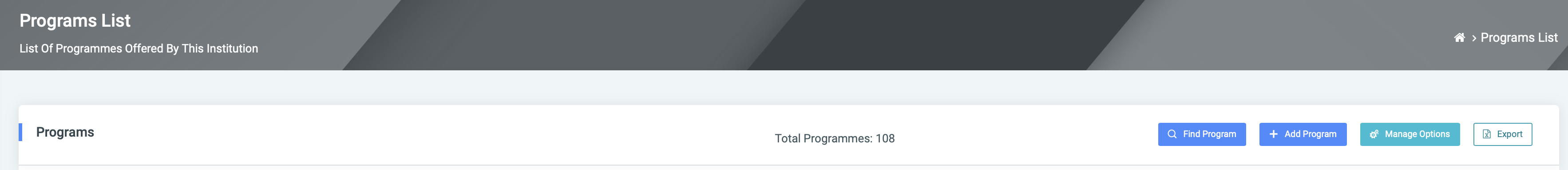 Manage Programs – OSIS