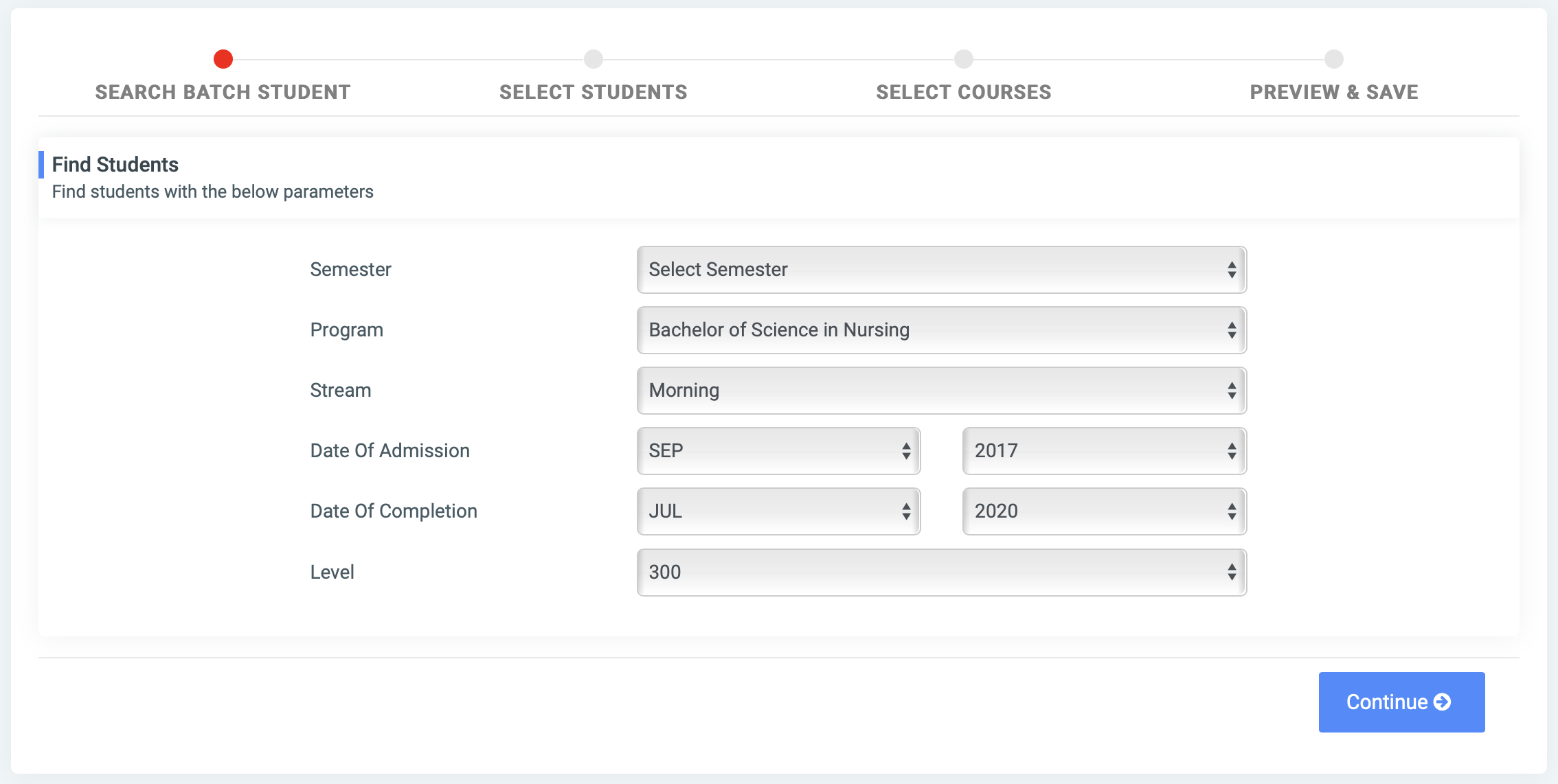 Batch Registration – OSIS