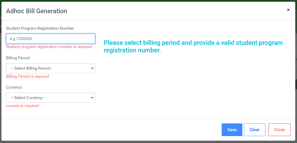 Setup Bills – OSIS