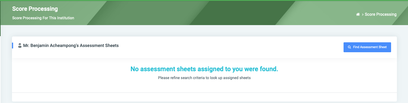 Score Processing – OSIS