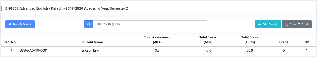 Score Processing – OSIS