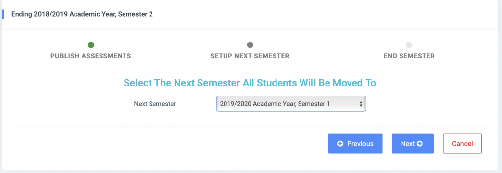 Manage Semester – OSIS