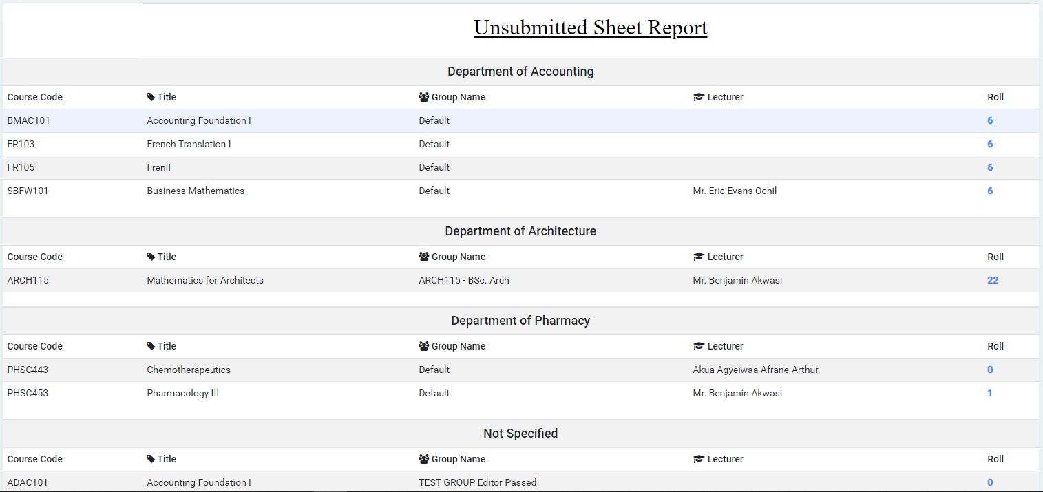 Assessment Module Reports – OSIS