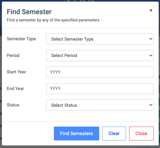 Manage Semester – OSIS