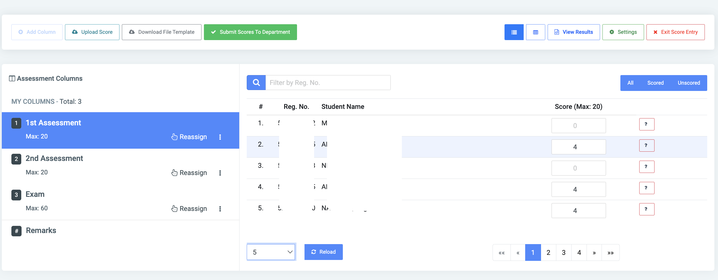 Score Processing – OSIS