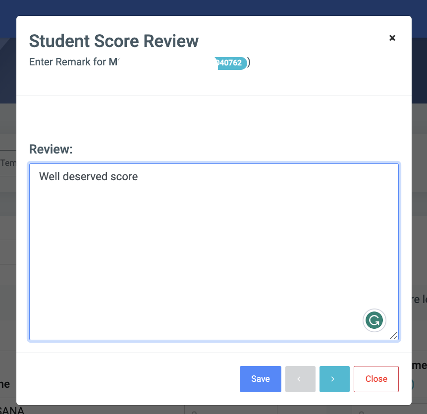 Score Processing – OSIS