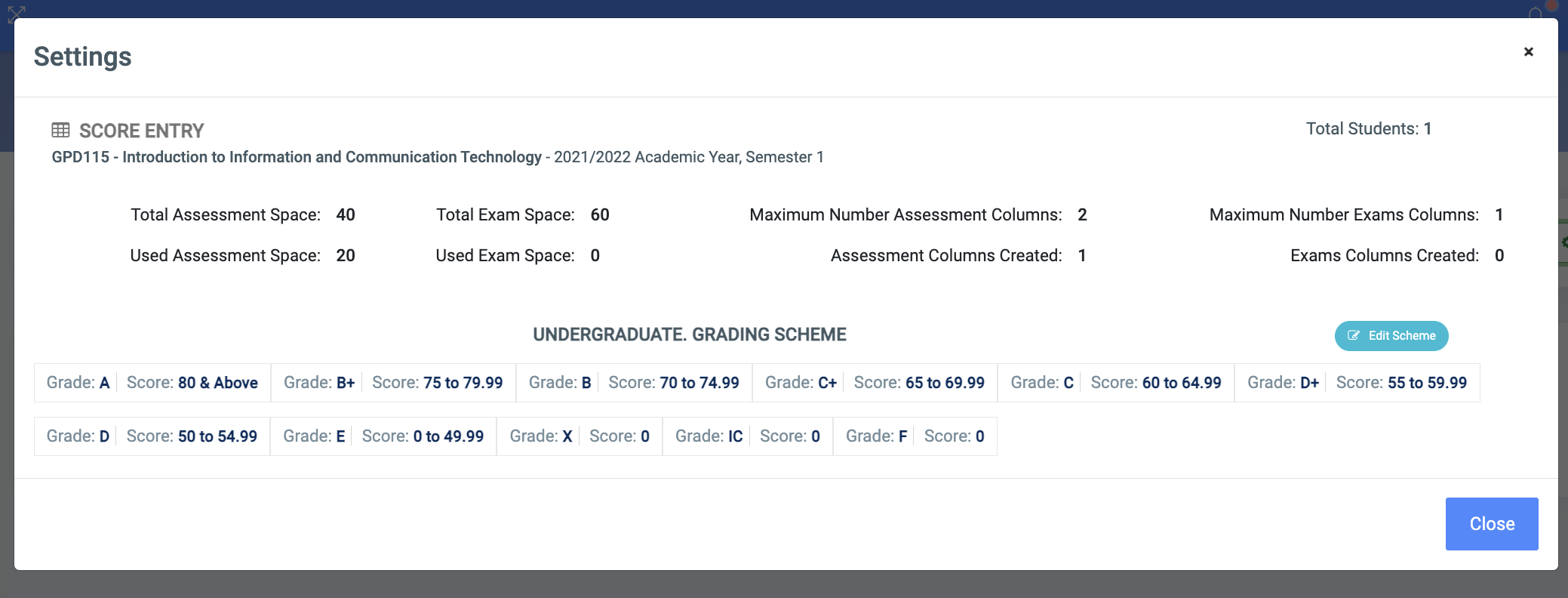 Score Processing – OSIS