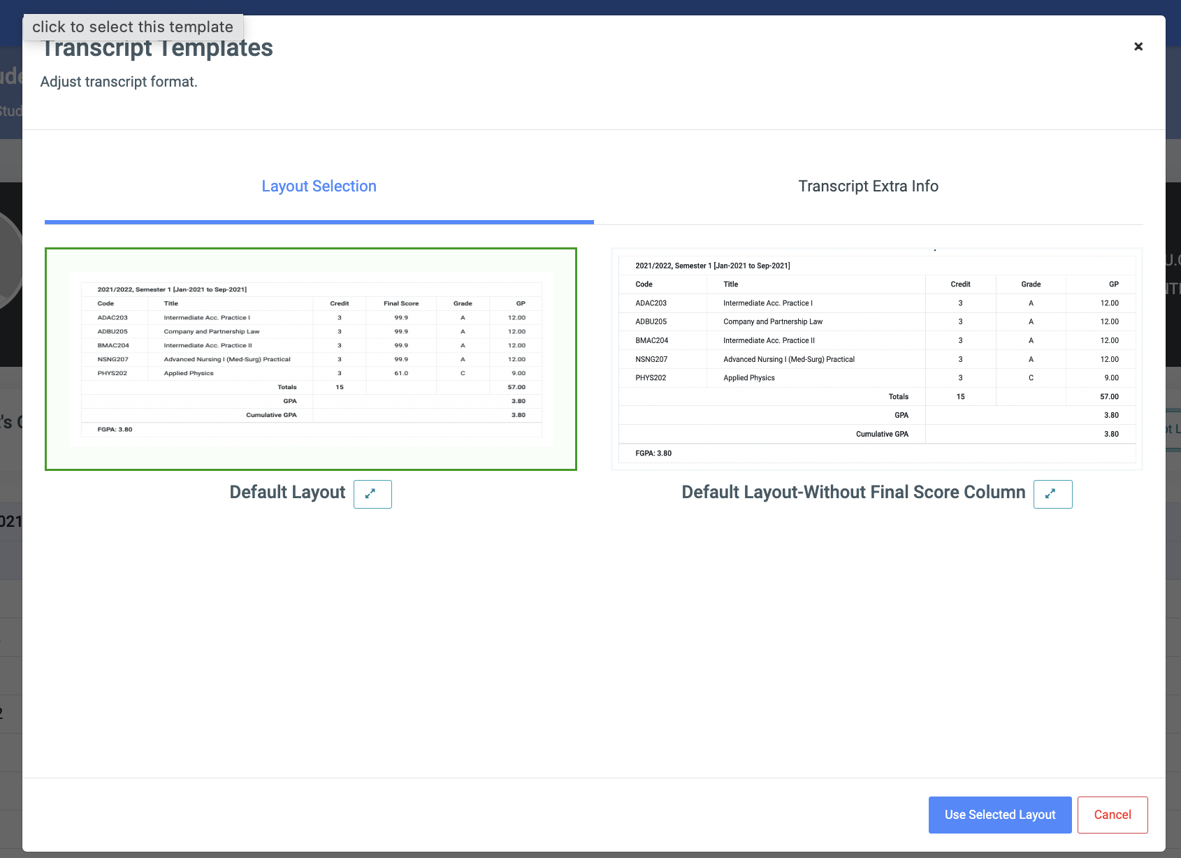 Official Transcript – OSIS