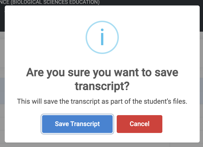 Official Transcript – OSIS