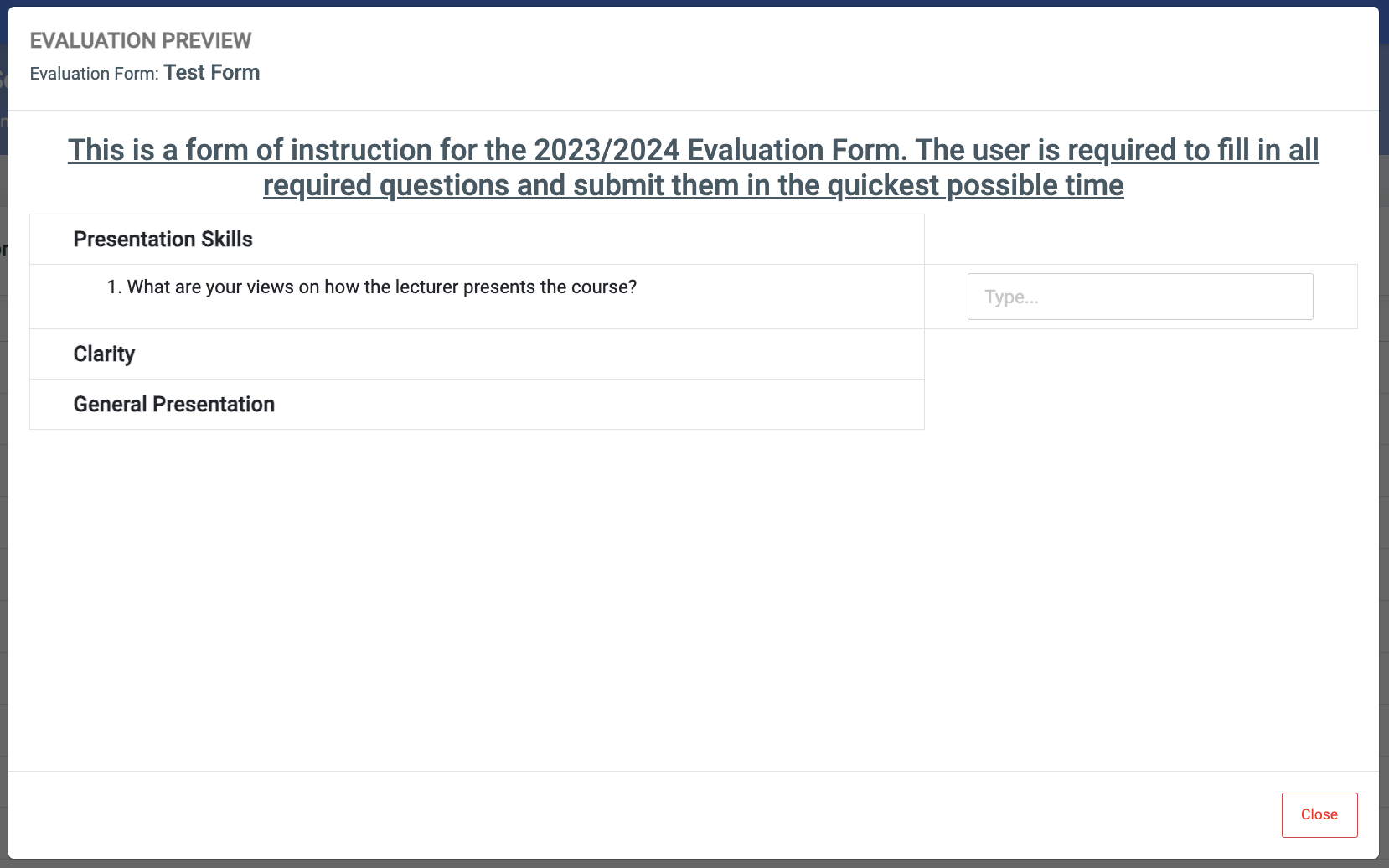 Evaluation Setup – OSIS