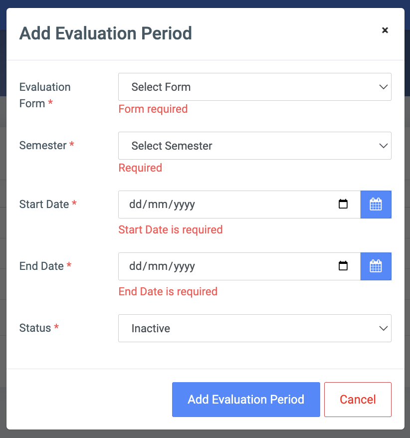 Evaluation Periods – OSIS